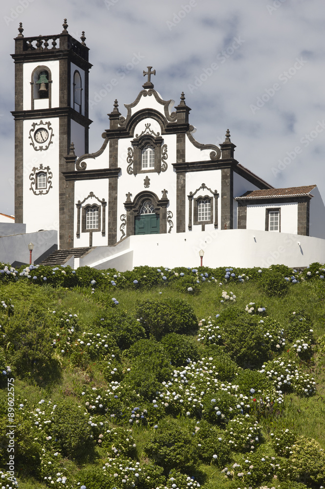 Traditional azores church in Porto Formoso. Sao Miguel island. P Stock ...