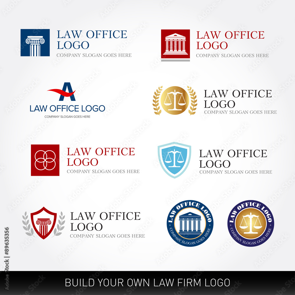 Lawyer logo design templates. Law office logo set. The judge, Law firm ...