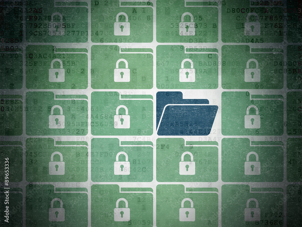 Safety concept: folder icon on Digital Paper background Stock ...