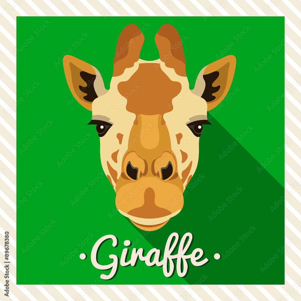 Vector portrait of a giraffe. Symmetrical portraits of animals. Vector ...