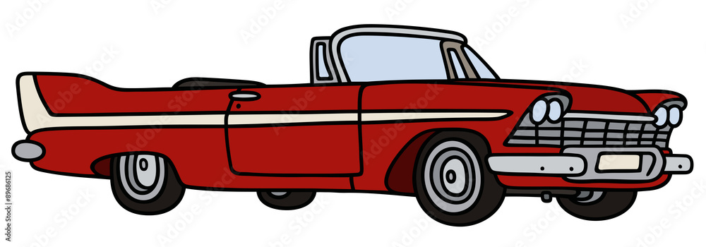 Classic cabriolet / hand drawing, vector illustration Stock Vector ...