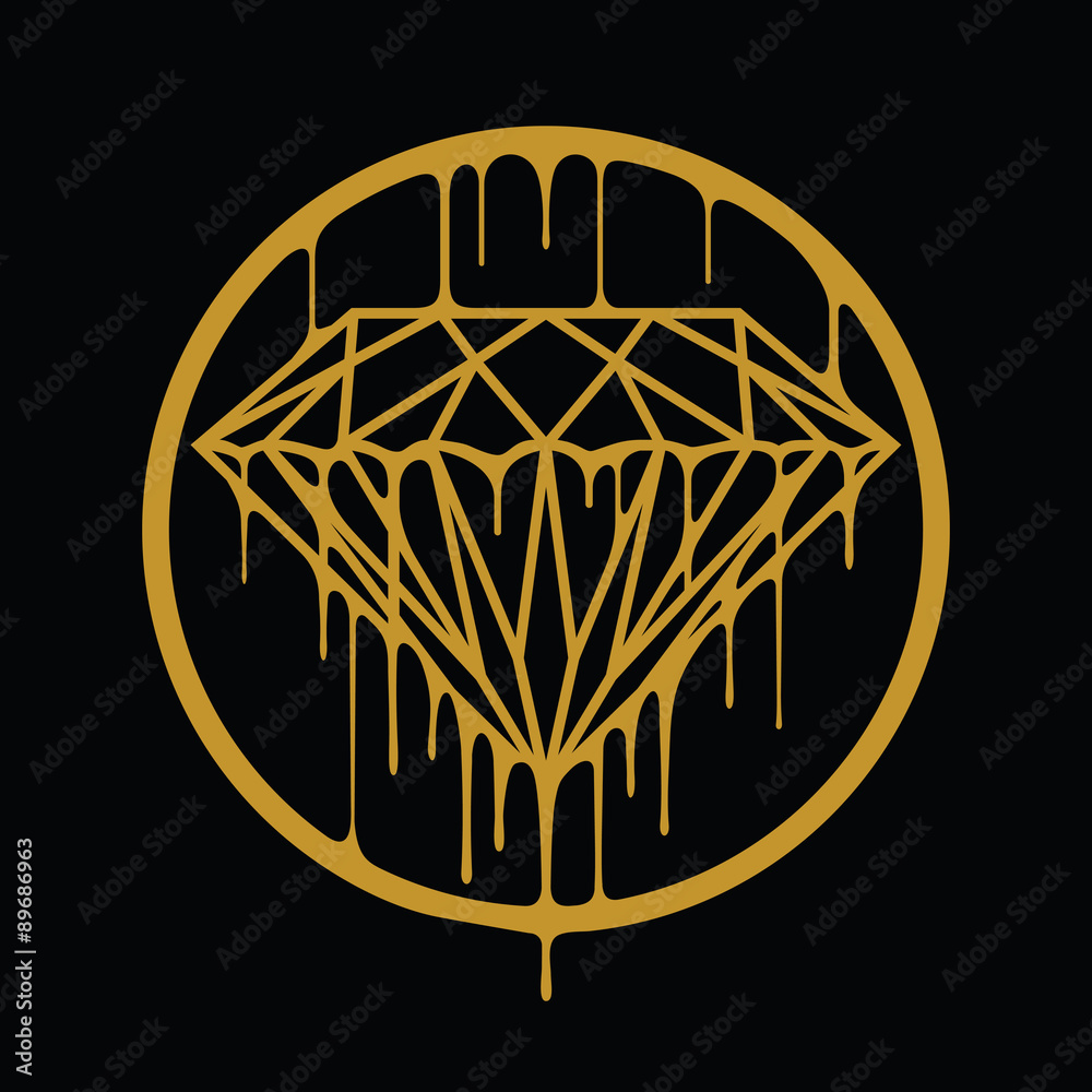 Melted Diamond Vector Illustration Stock Vector | Adobe Stock