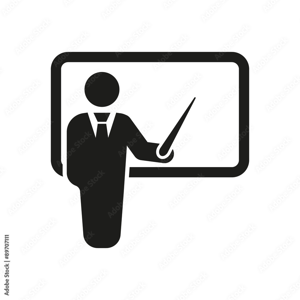 The teacher icon. Training and presentation, seminar, learning symbol ...