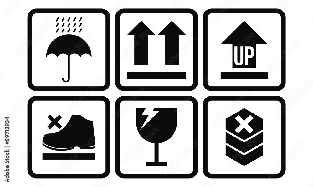 Handling & packing icon set. used on the box or packaging Stock Vector | Adobe Stock