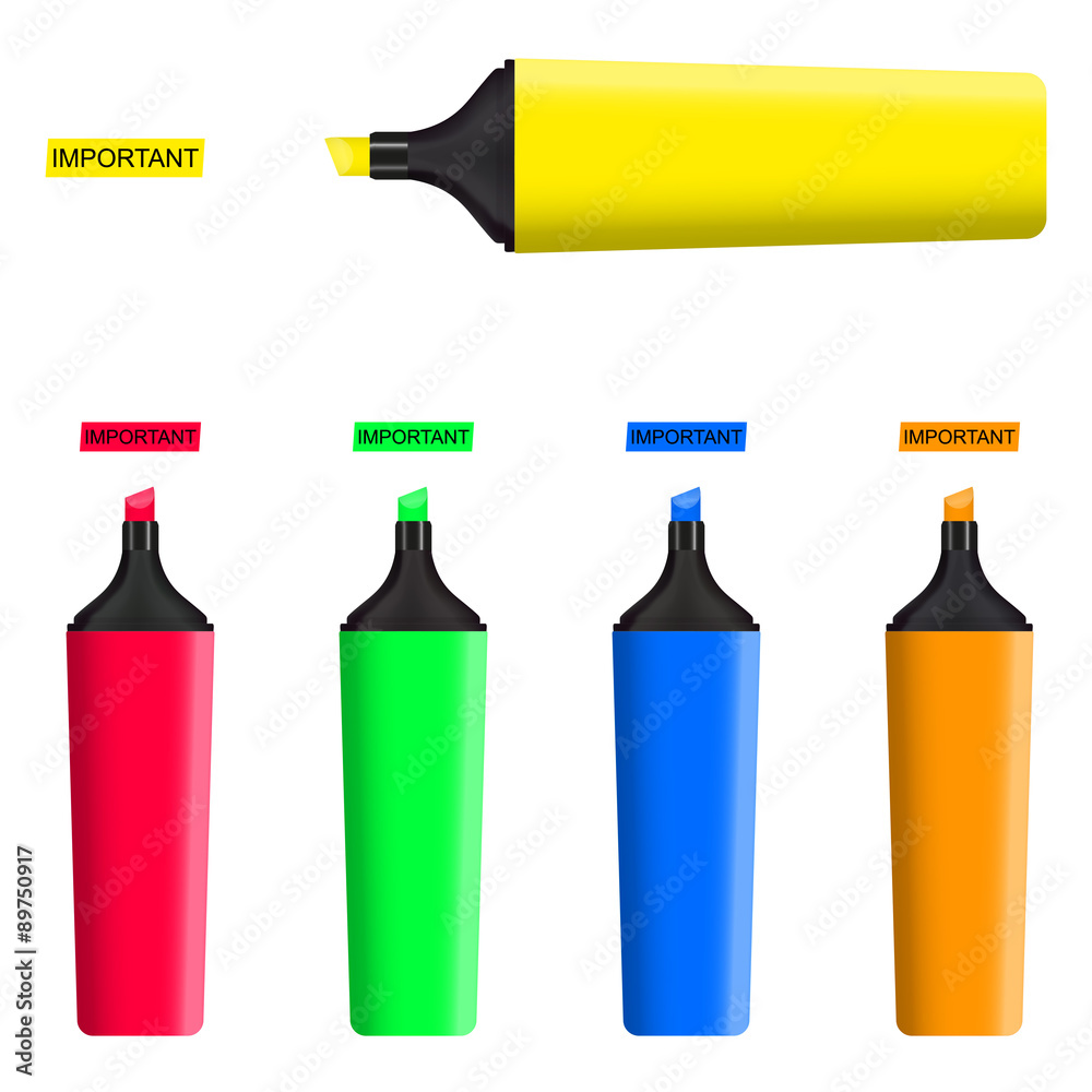 Textmarker, Set Stock-Vektorgrafik | Adobe Stock