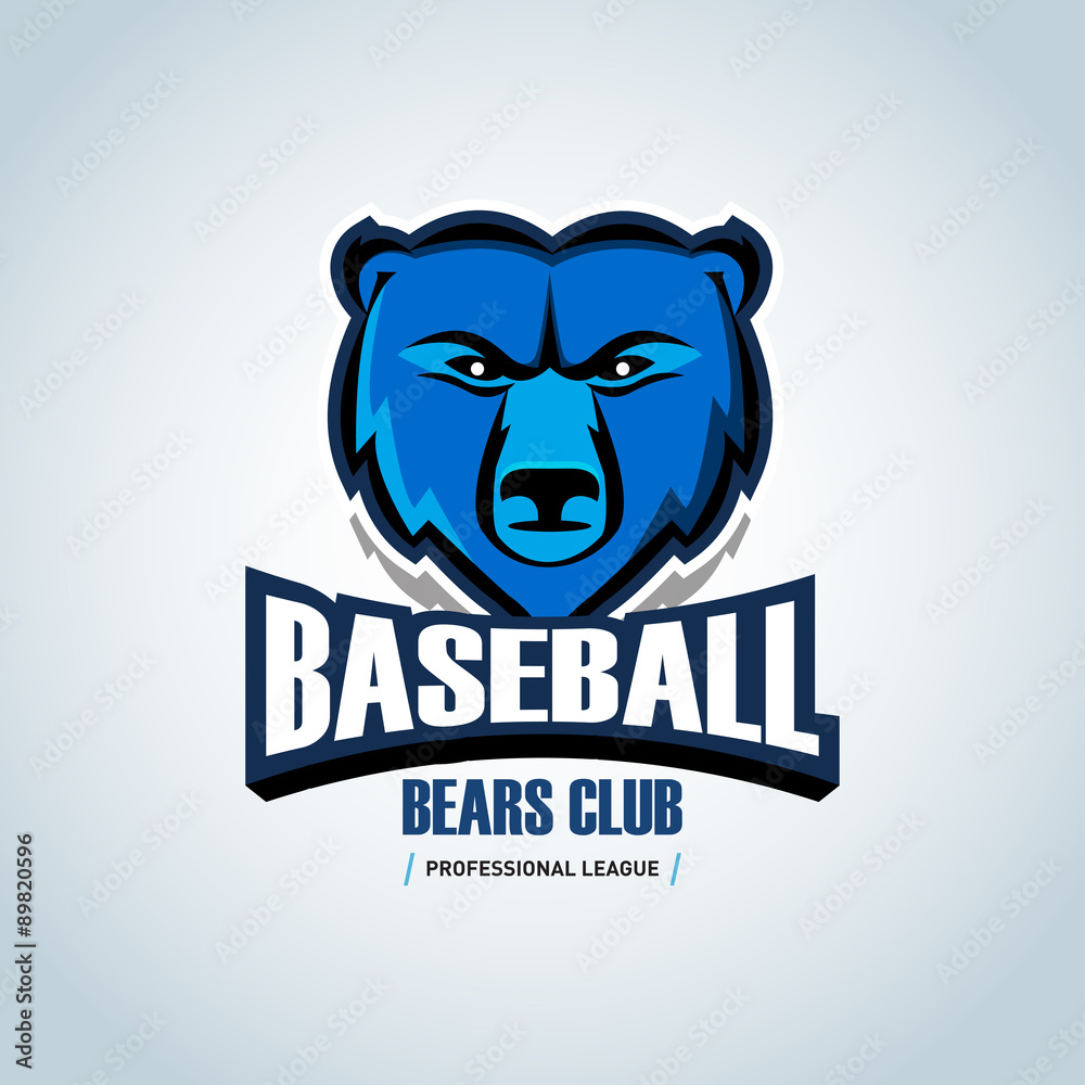 Baseball bear sport badge logo design template and some elements for ...