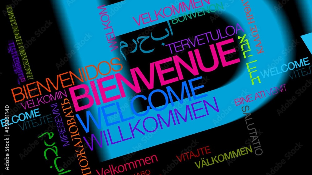 Video Stock Bienvenue welcome willkommen benvenuto bienvenido nuage de ...