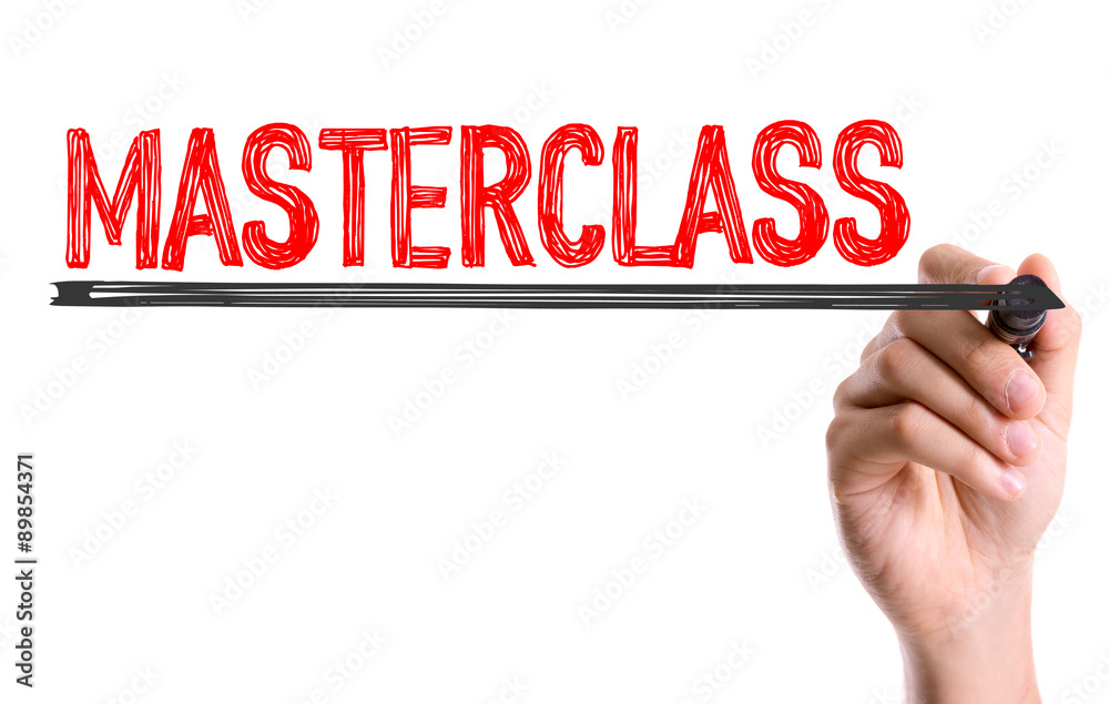 Hand with marker writing the word Masterclass Stock Photo | Adobe Stock