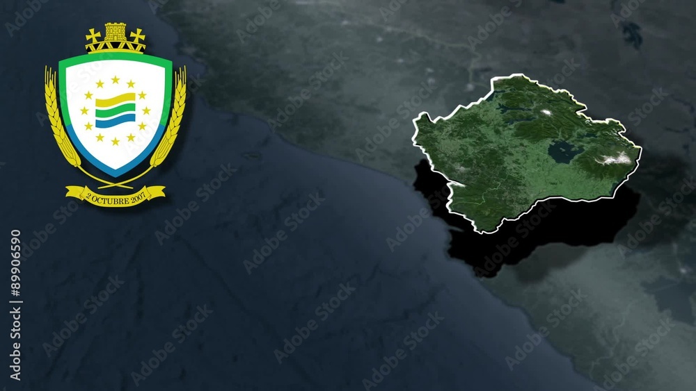Los Rios white Coat of arms animation map Regions of Chile Stock-Video ...