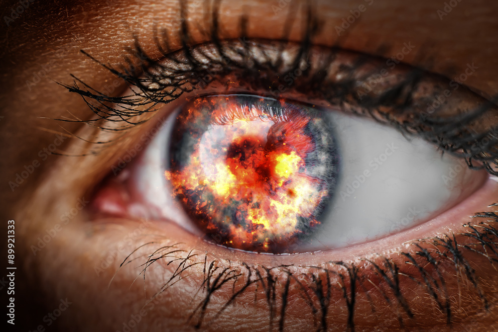 eye with fire Stock-Foto | Adobe Stock