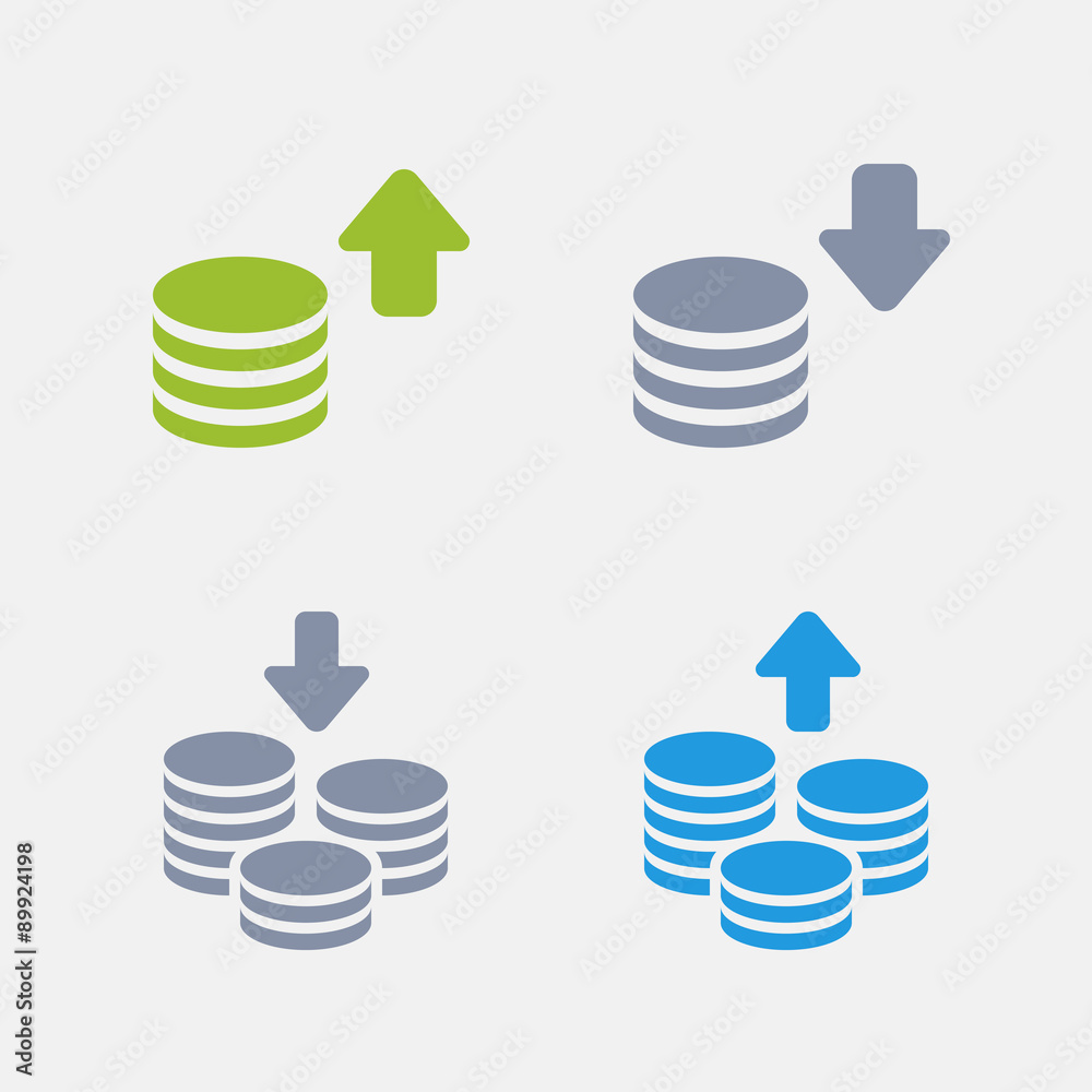 Coin Stacks | Granite Alternative Icons Stock Vector | Adobe Stock