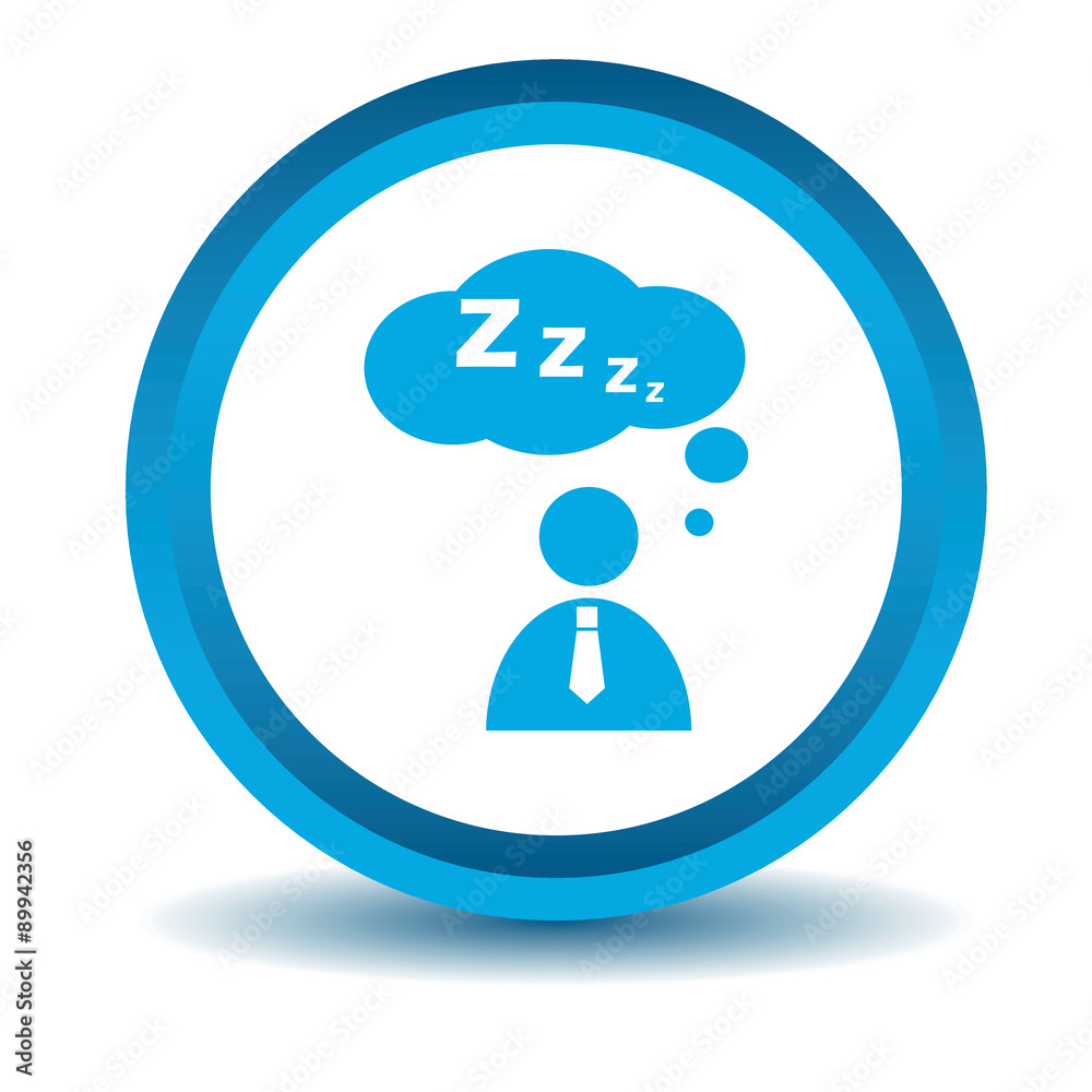 Sleeping person icon, blue, 3D Stock Vector | Adobe Stock