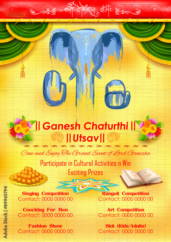 Ganesh Chaturthi event competition banner Stock Vector | Adobe Stock