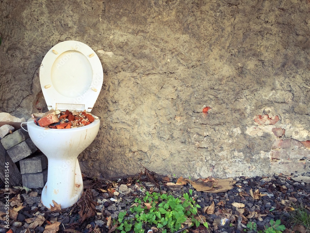 broken toilet Stock Photo | Adobe Stock