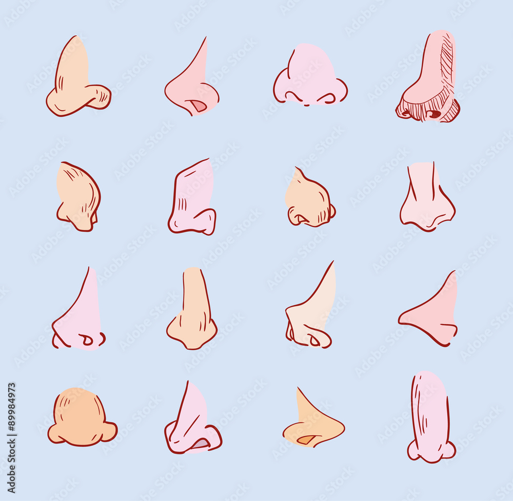 Cartoon nose set, vector illustration. Stock Vector | Adobe Stock