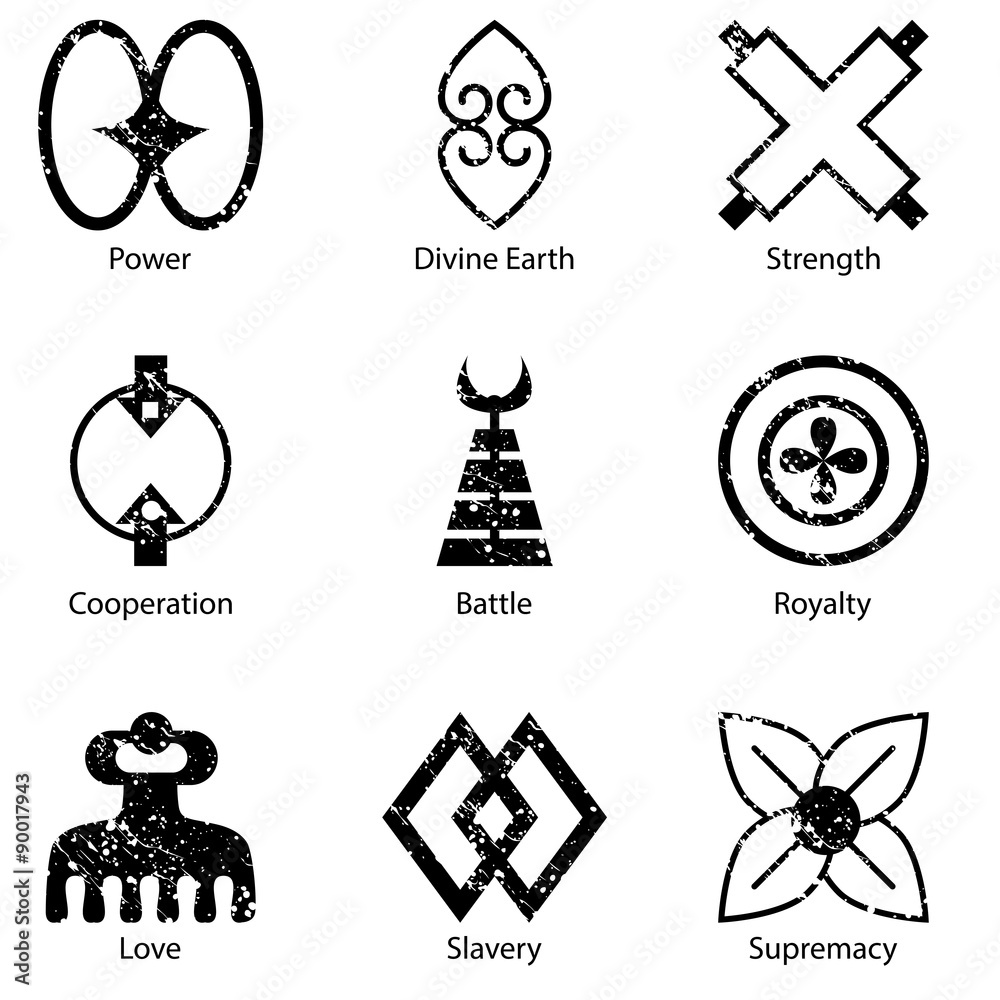 African Adinkra Symbol Icon Set Stock Vector | Adobe Stock