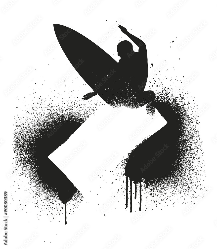 stencil surf frame Stock Vector | Adobe Stock