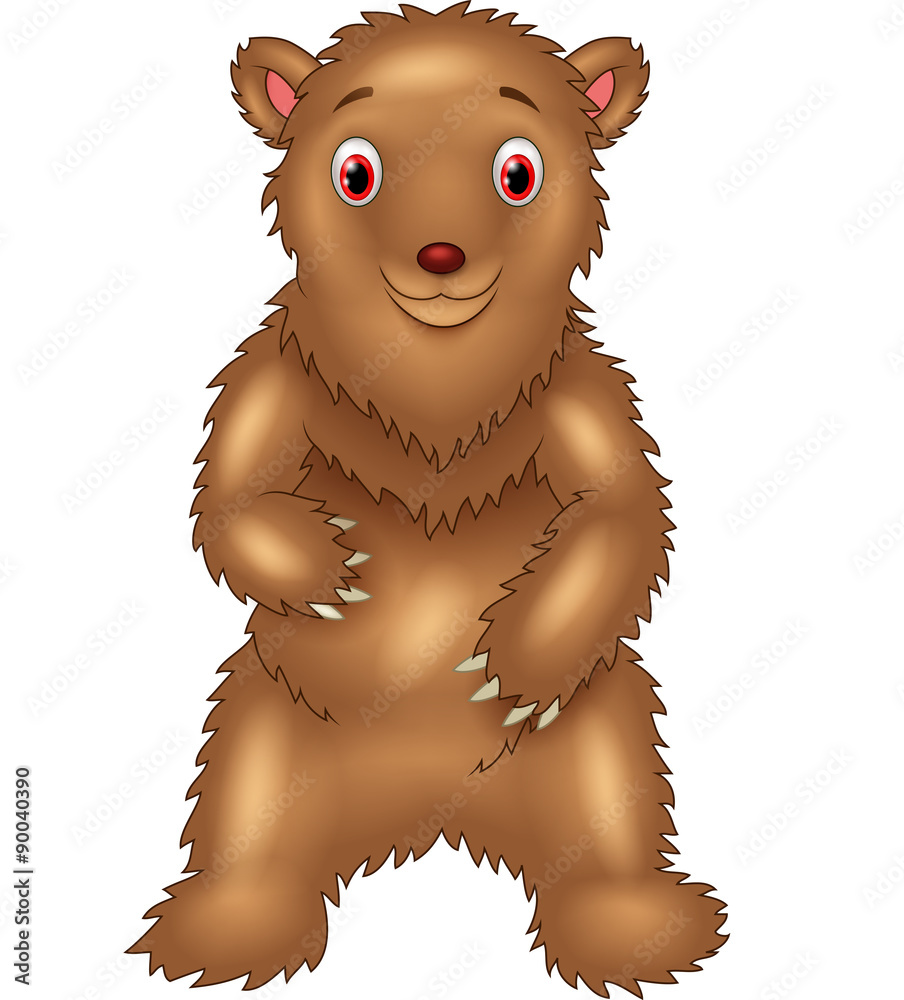 Cartoon big bear standing with white background Stock Vector | Adobe Stock