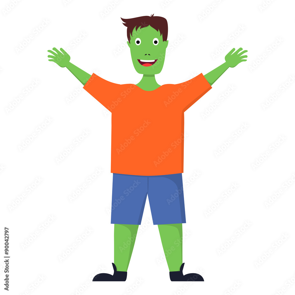 Happy zombie asking for hug Stock Vector | Adobe Stock