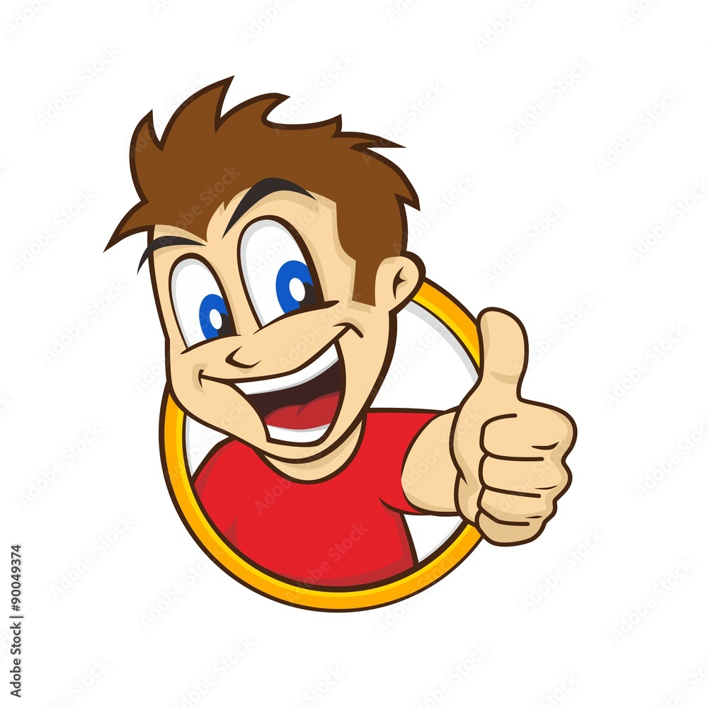cartoon guy thumbs up Stock Vector | Adobe Stock