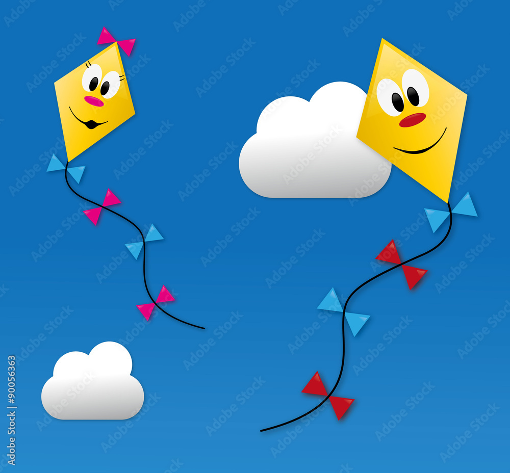 Drachen steigen lassen Stock-Vektorgrafik | Adobe Stock