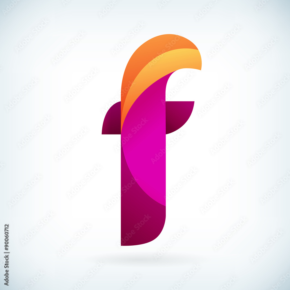 Modern twisted letter F Stock-Vektorgrafik | Adobe Stock