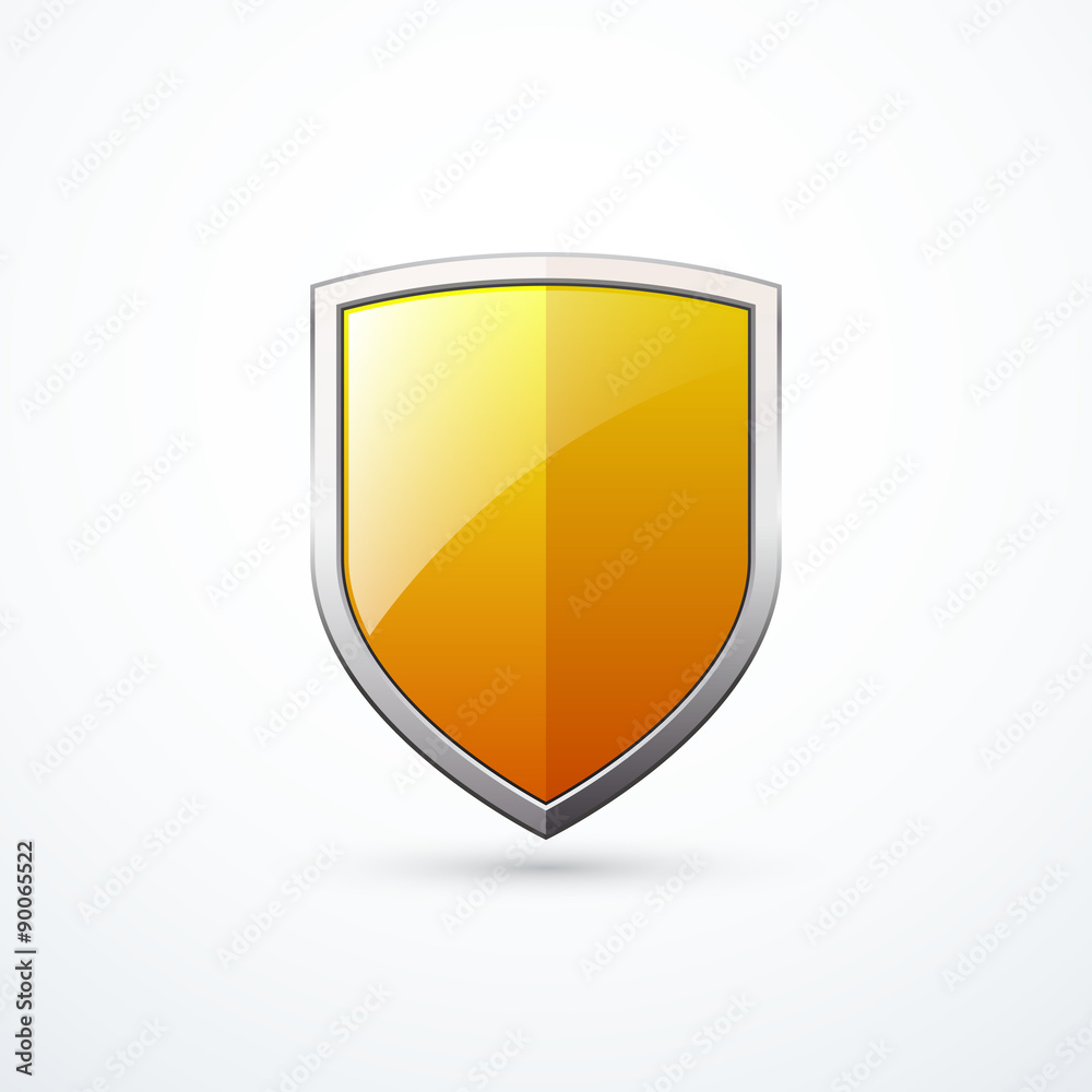 Orange shield Stock 벡터 | Adobe Stock