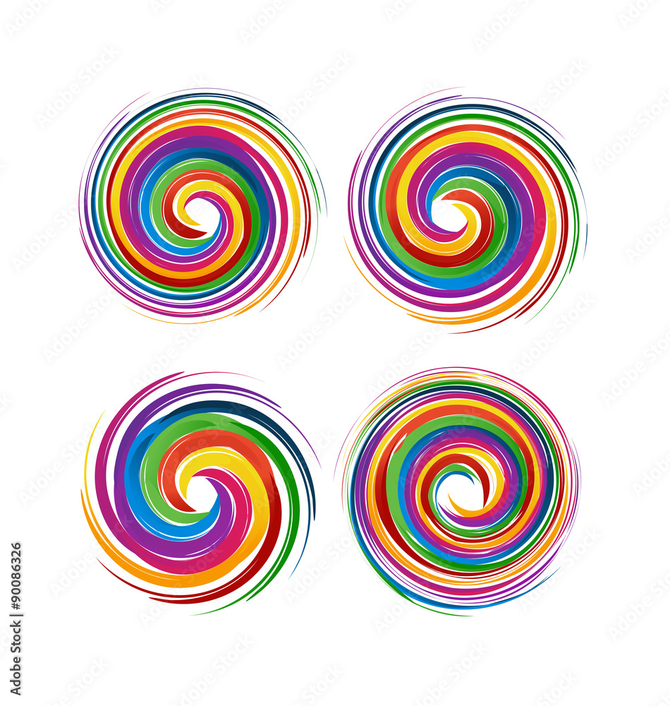 Set of rainbow waves logo vector Stock Vector | Adobe Stock