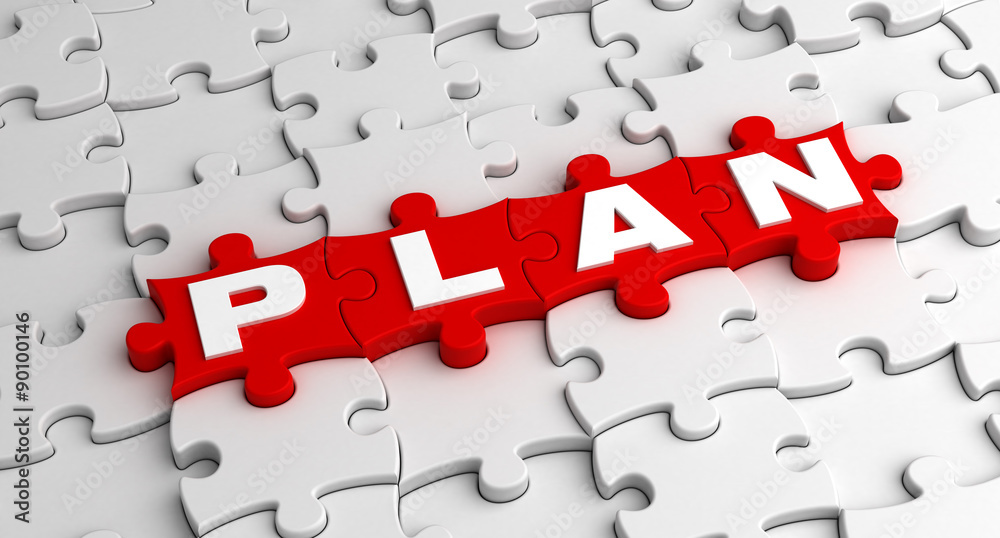 Plan Jigsaw Puzzle Stock Illustration | Adobe Stock