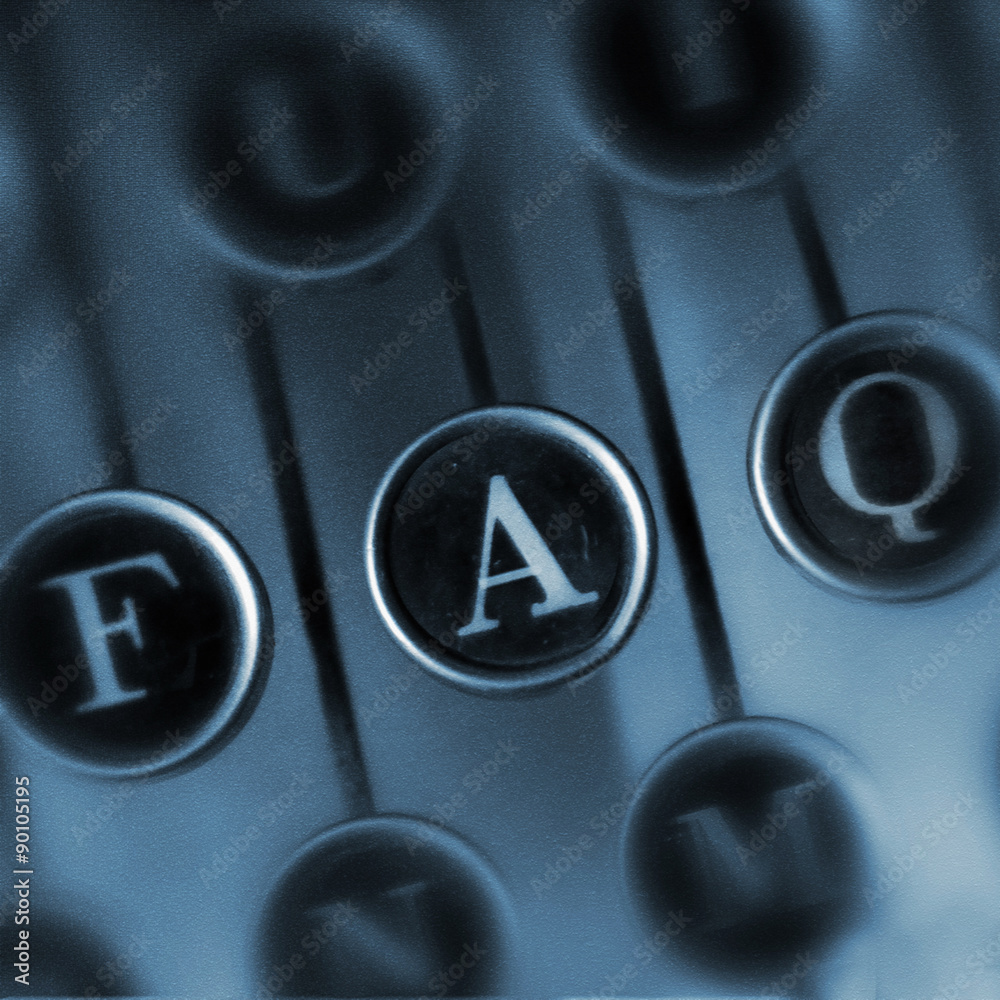 FAQ word on the Vintage Typewriter. Keyboard old typewriter with the ...
