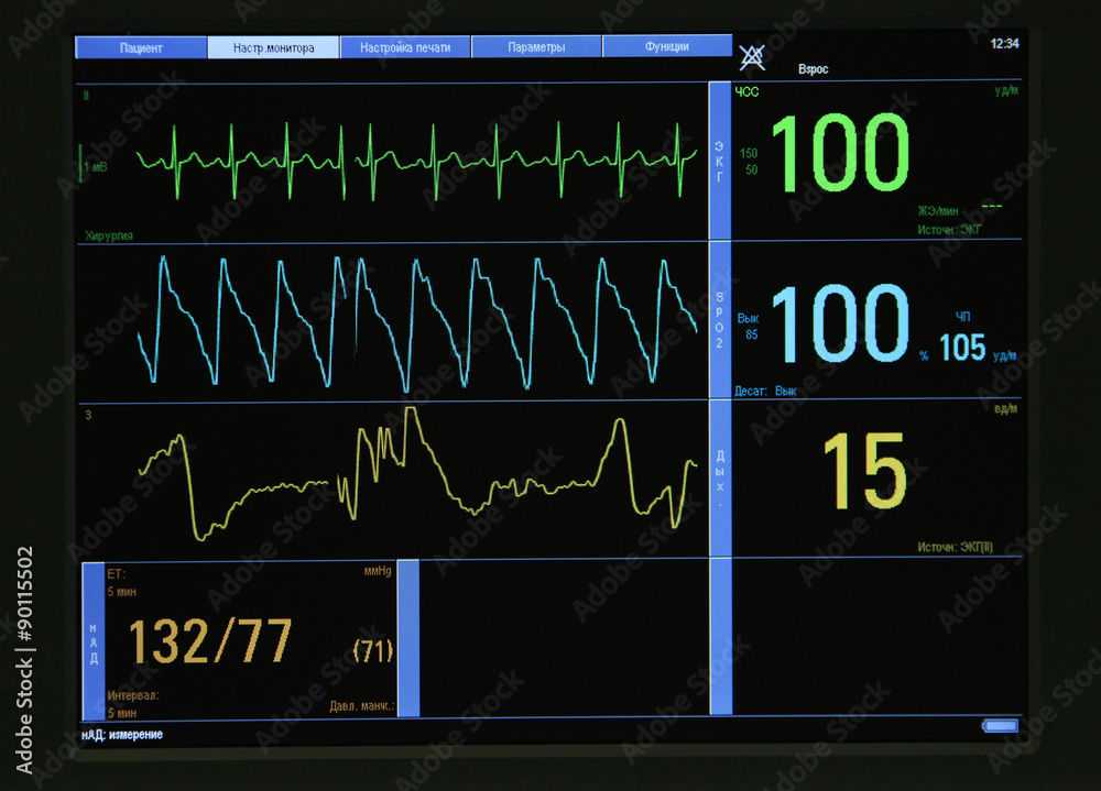 eCG monitor interface Stock Photo | Adobe Stock