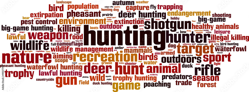 Hunting word cloud concept. Vector illustration Stock Vector | Adobe Stock