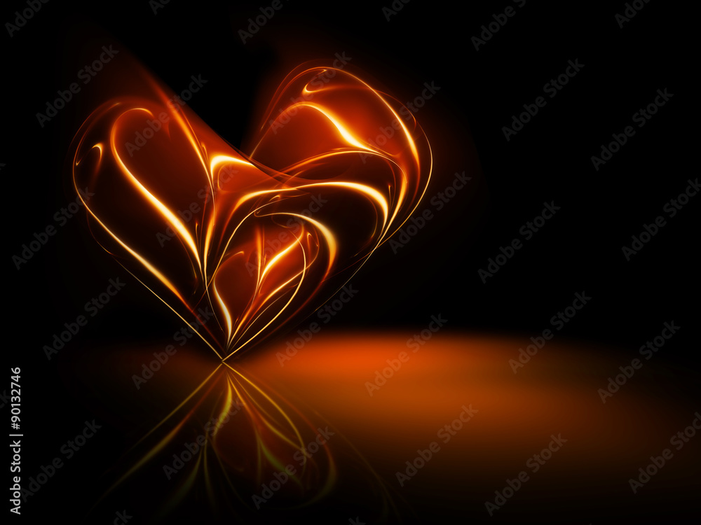 fiery heart Stock Illustration | Adobe Stock
