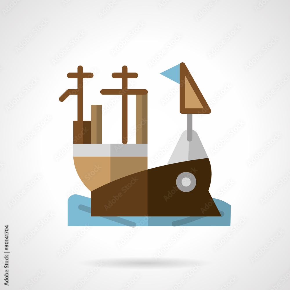Aircraft carrier flat color vector icon Stock Vector | Adobe Stock