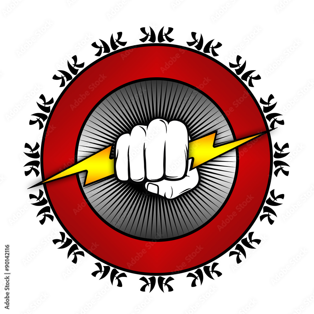 Emblema Mão Raio Stock Illustration | Adobe Stock