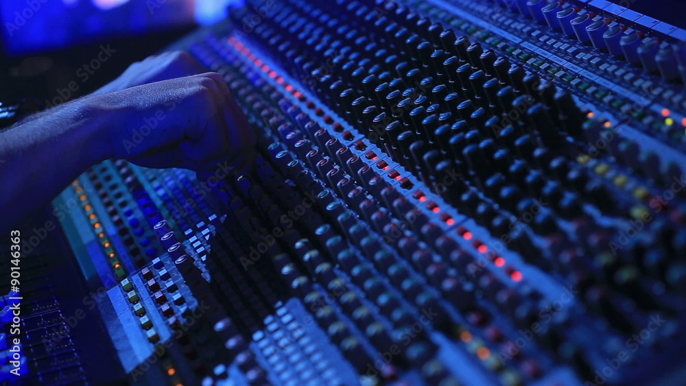 Hand of the sound producer Stock Video | Adobe Stock