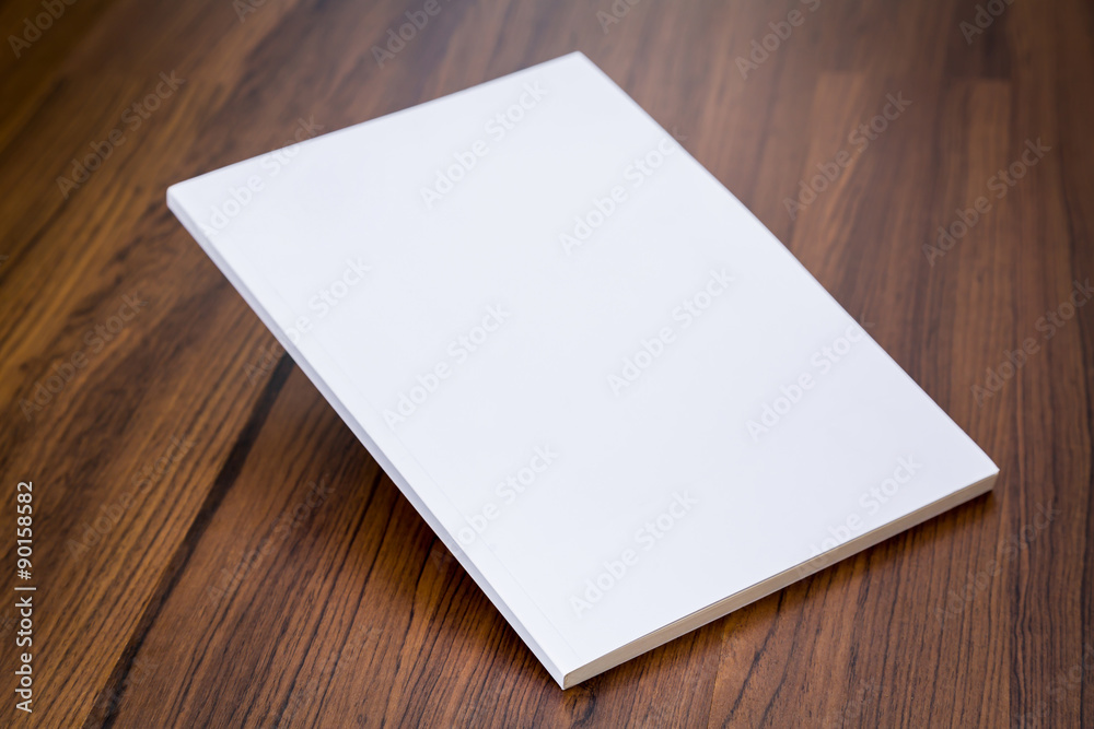 Blank catalog, magazines,book mock up on wood background Stock Photo ...