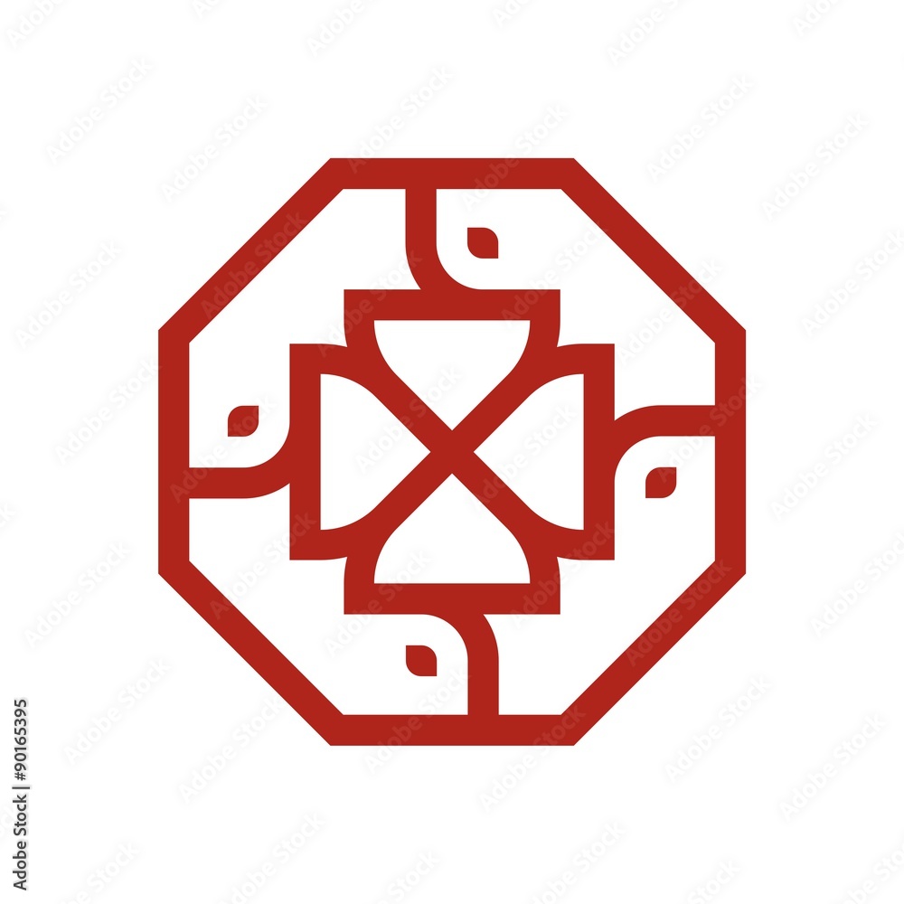 Logo Design Symbol Element Octagon Icon Abstract Stock Vector | Adobe Stock