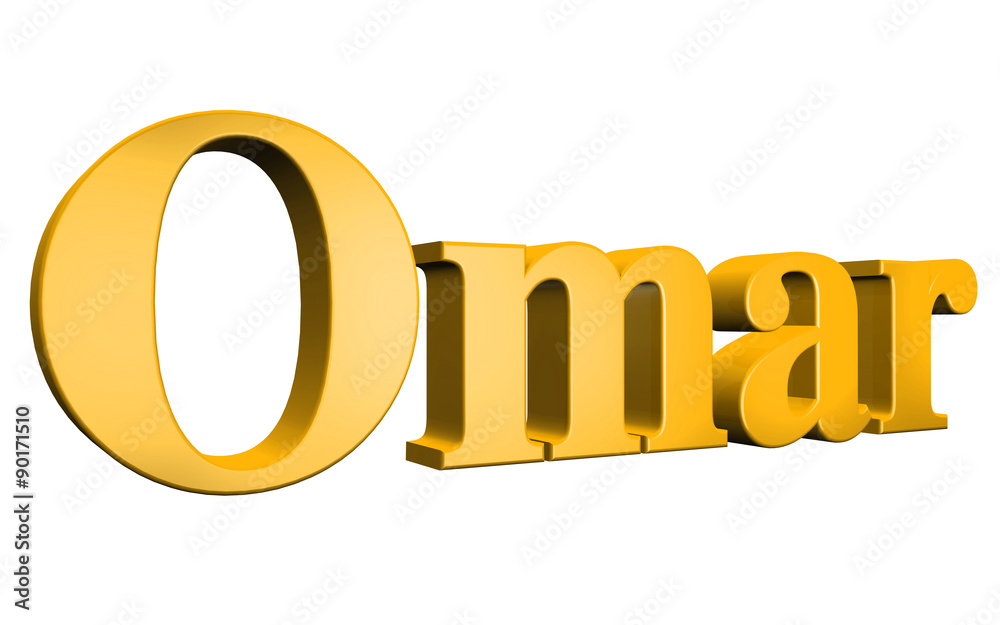 3D Omar text on white background Stock Illustration | Adobe Stock