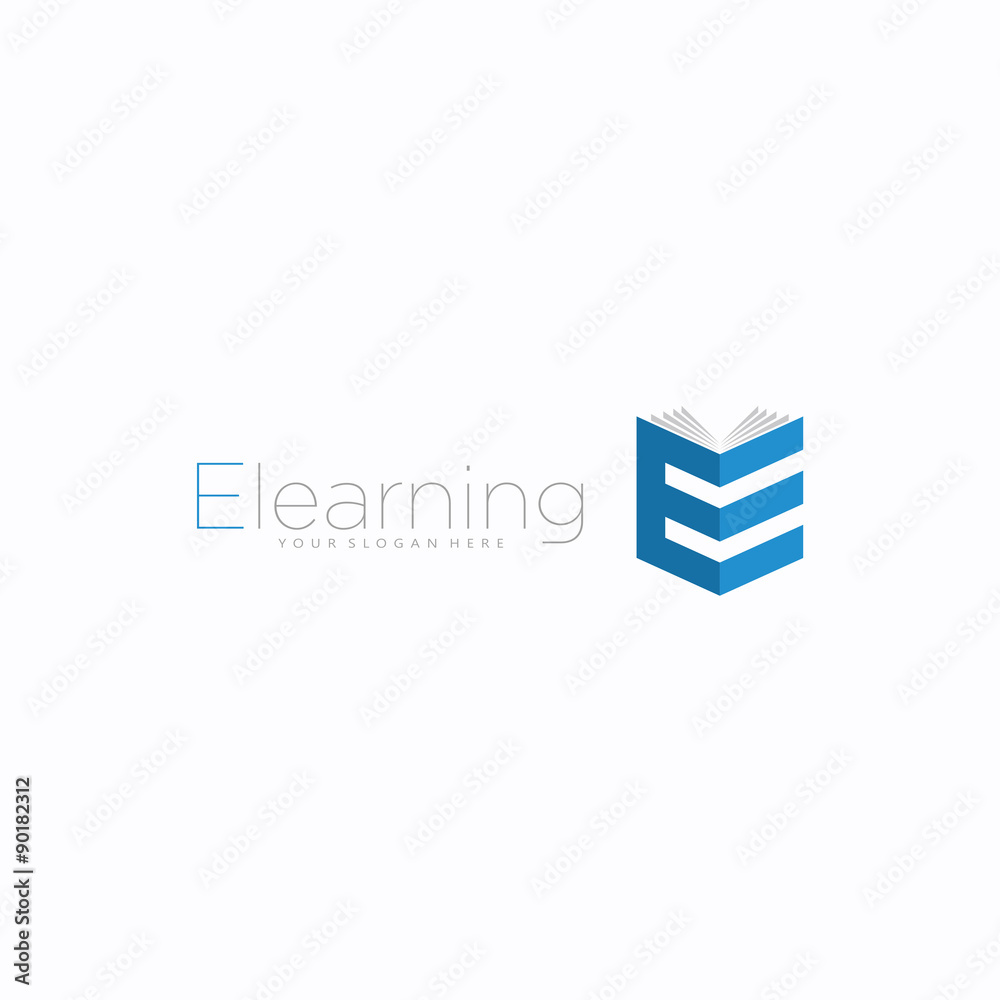 E learning simple elegant logo icon Stock Vector | Adobe Stock