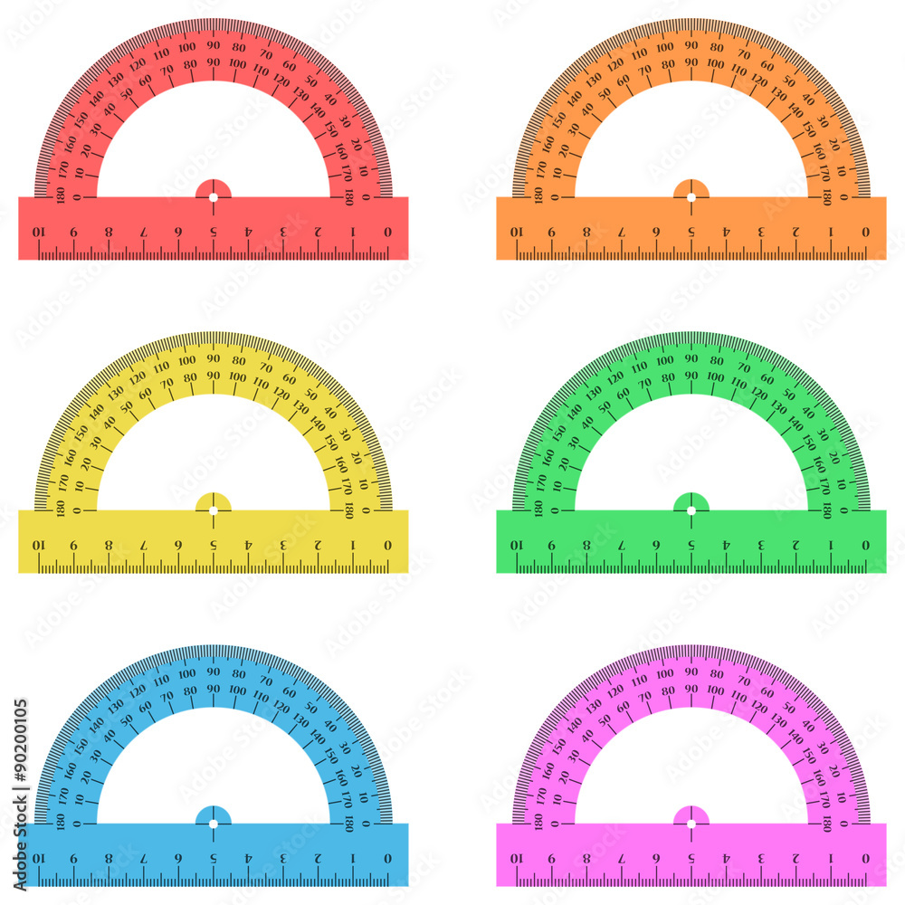 Protractor ruler of plastic transparent Stock Vector | Adobe Stock