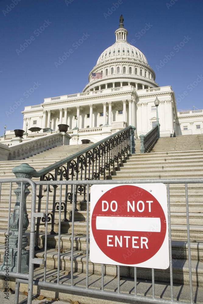 Sign saying Do Not Enter warning U.S. Citizens that there is no access ...