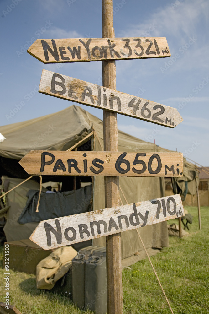 World War II replica signs to New York, London, Berlin and Normandy ...