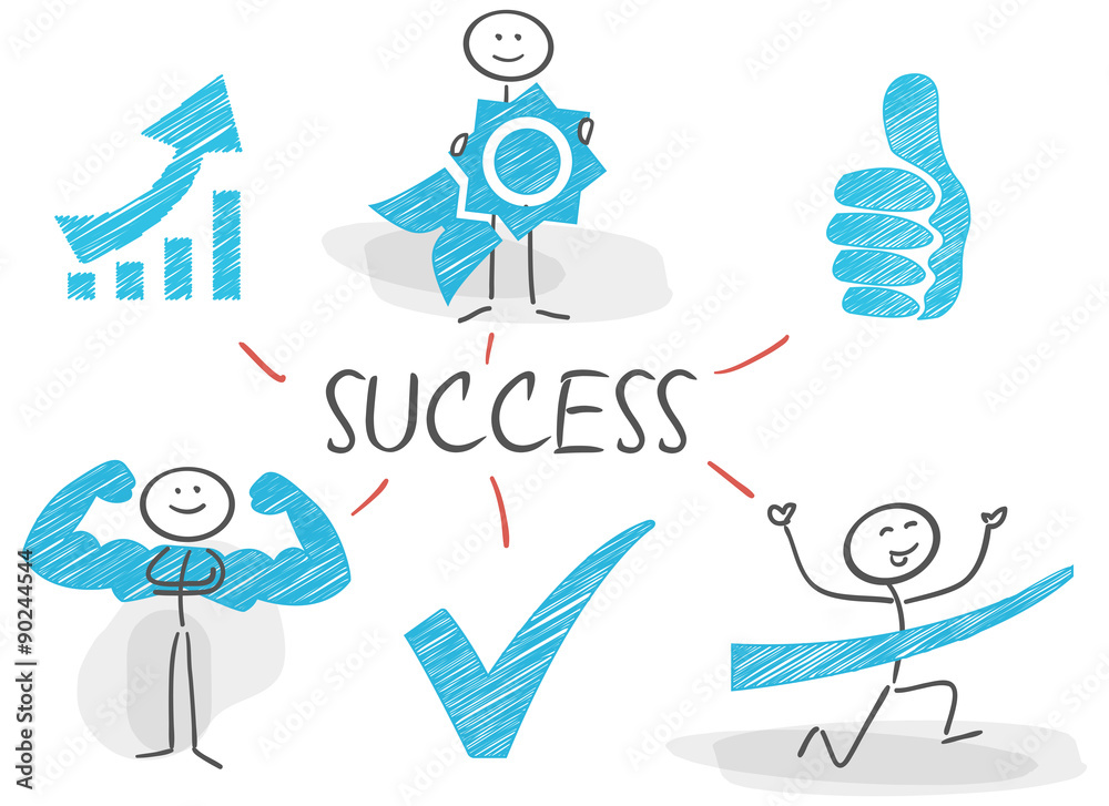stickman success Stock-Vektorgrafik | Adobe Stock