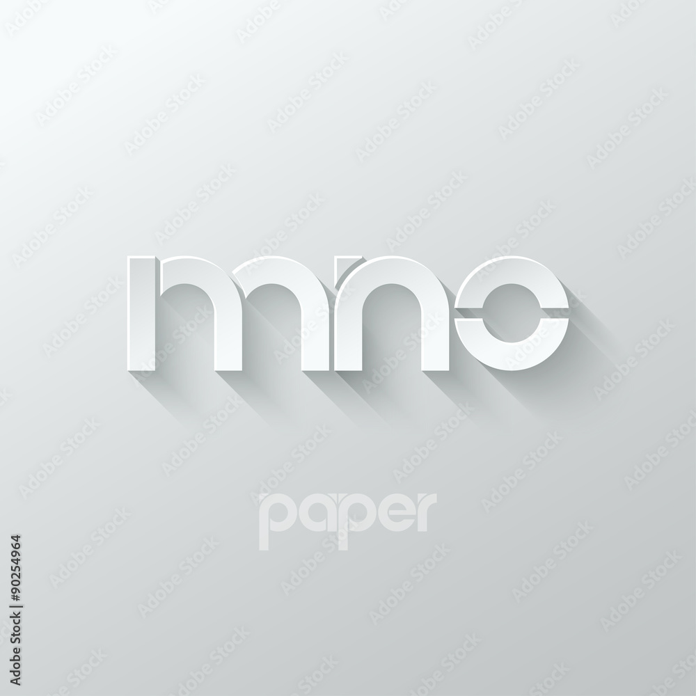 letter M N O logo alphabet icon paper set background Stock Vector ...