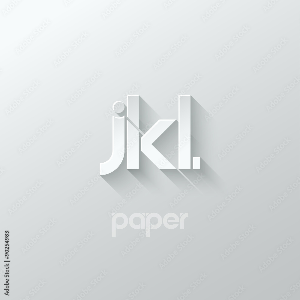 letter J K L logo alphabet icon paper set background Stock Vector ...