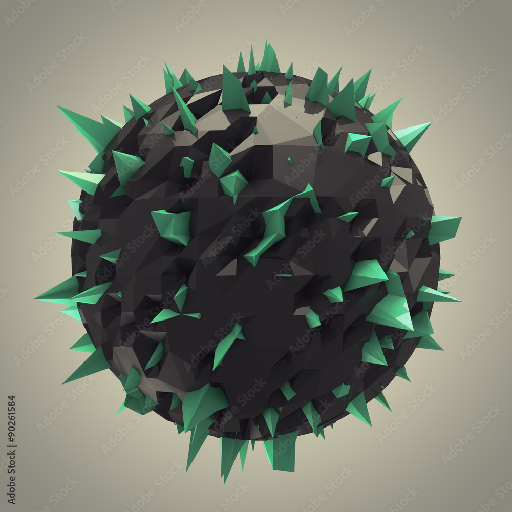 3 D render of black sphere. Stock Illustration | Adobe Stock