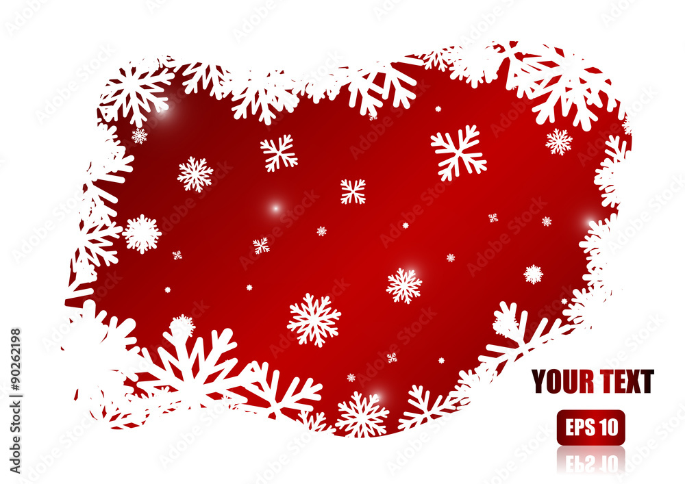 Vector : Ice crystal border on white background Stock Vector | Adobe Stock