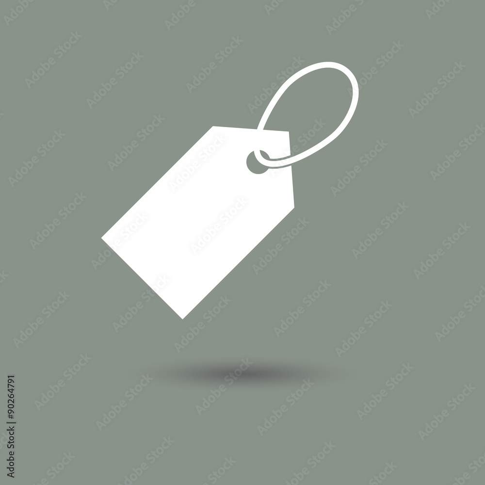 Price tag icon in modern style with shadow and gray background. Symbol ...