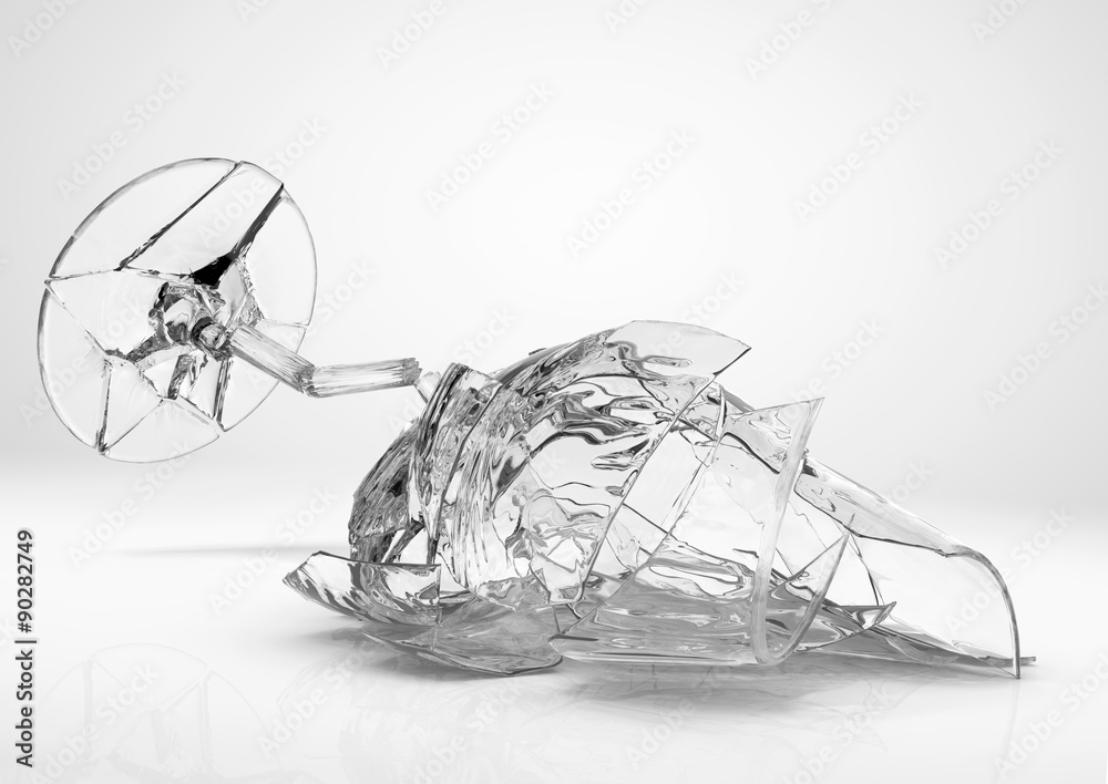 Broken Empty Wine Glass Stock Photo | Adobe Stock